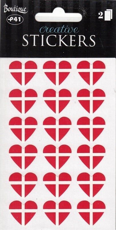 Køb stickers med hjerteformede Dannebrogs flag her - Sjovogkreativ.dk