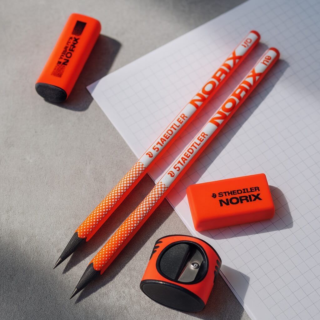 Staedtler NORIX 181 sæt med 2 HB grafitblyanter, viskelæder & spidser